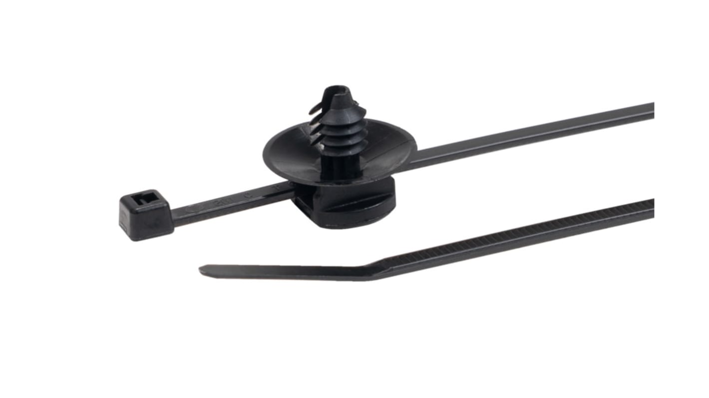 156-01225 | HellermannTyton Cable Tie, 200mm x 4.6 mm, Black Polyamide | RS