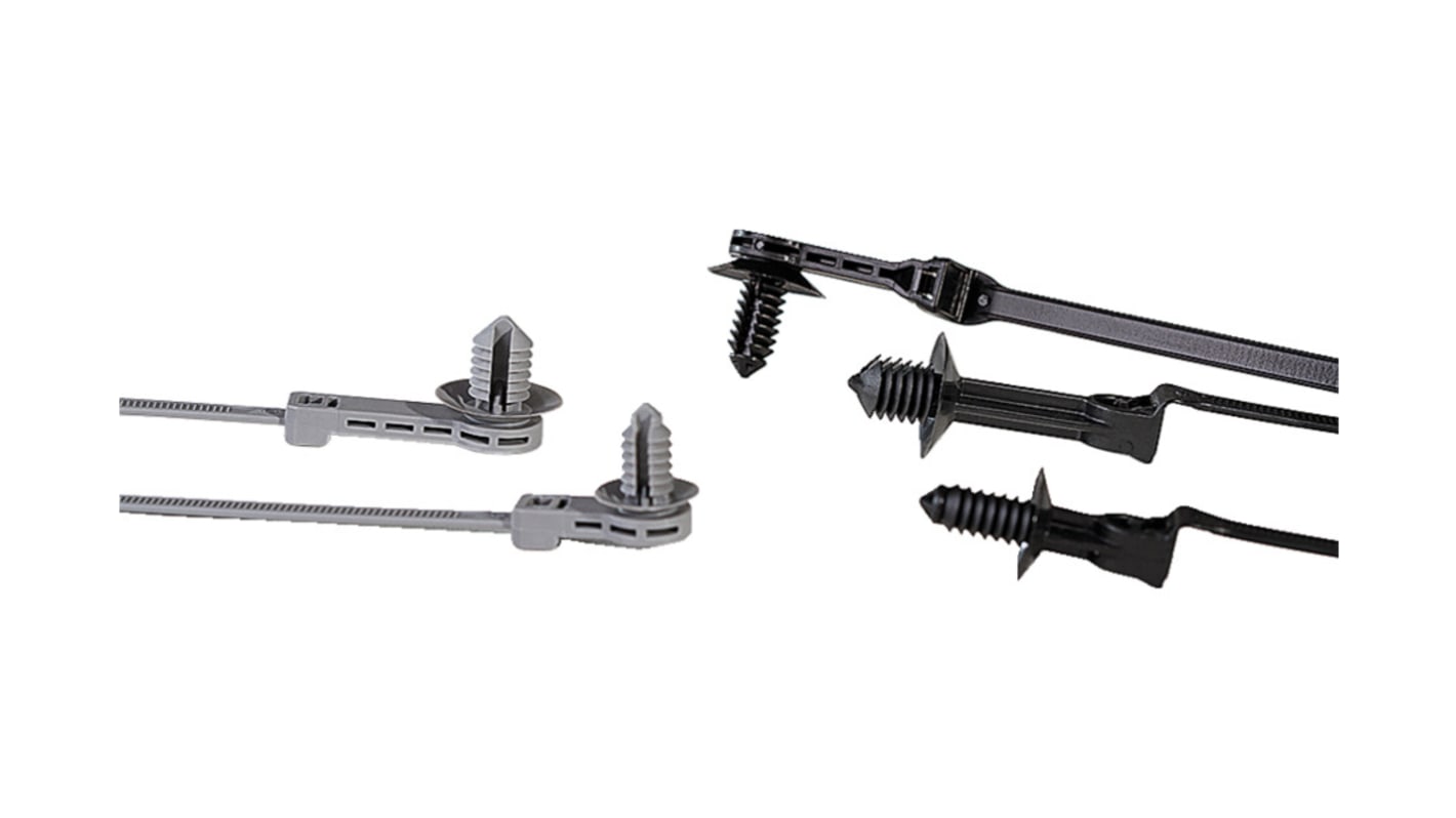 157-00130 | HellermannTyton Cable Ties, 215mm x 5.1 mm, Grey Polyamide | RS