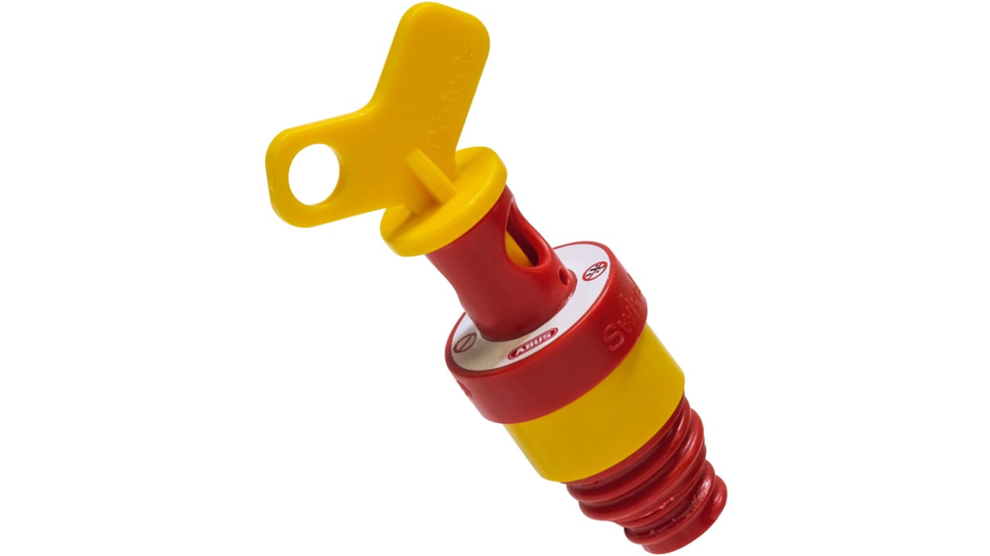 E233 | ABUS Red, Yellow 1-Lock ABS Fuse Lockout, 6.5mm Shackle, 84mm ...