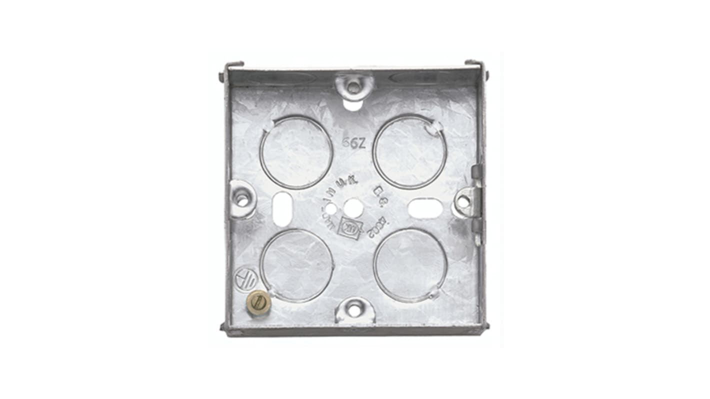861ZIC | MK Electric Slimline Plus Steel Back Boxes, BS, 1 Gangs, 75 x ...