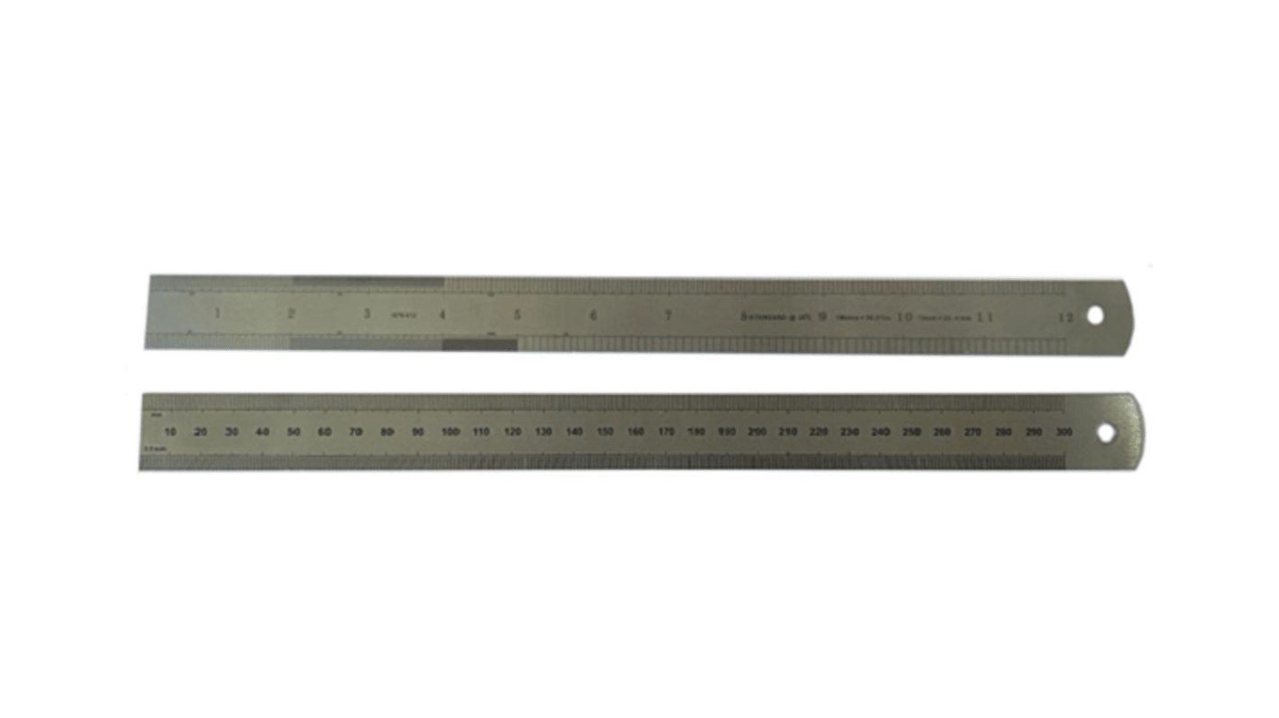 RS PRO 300mm Steel Imperial, Metric Ruler | RS