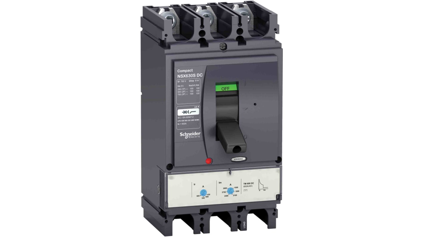 LV438279 | Schneider Electric, NSX MCCB 3P 600A, Breaking Capacity 100 kA, Fixed Mount | RS