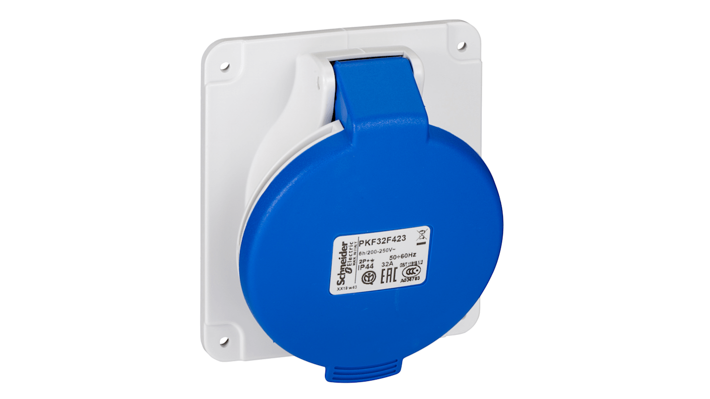 PKF32F423 | Schneider Electric IP44 Angled, Rated At 32A, 200 → 250 V | RS