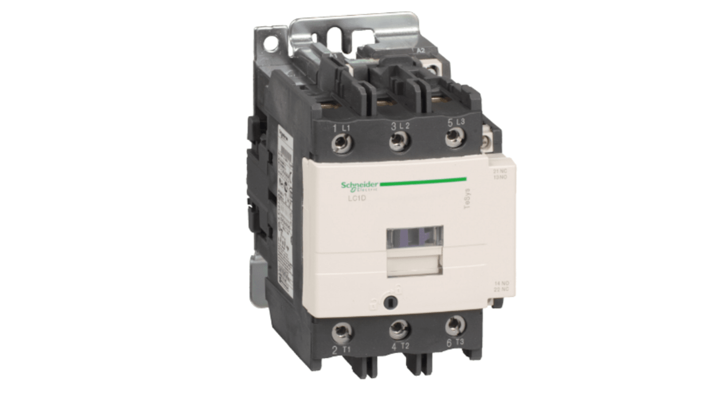 LC1D80U7 | Schneider Electric Contactor, 240 V Coil, 3-Pole, 80 A, 22 ...