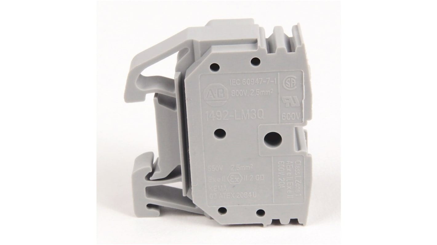 1492-LM3Q | Rockwell Automation 1492 Series Grey DIN Rail Terminal ...
