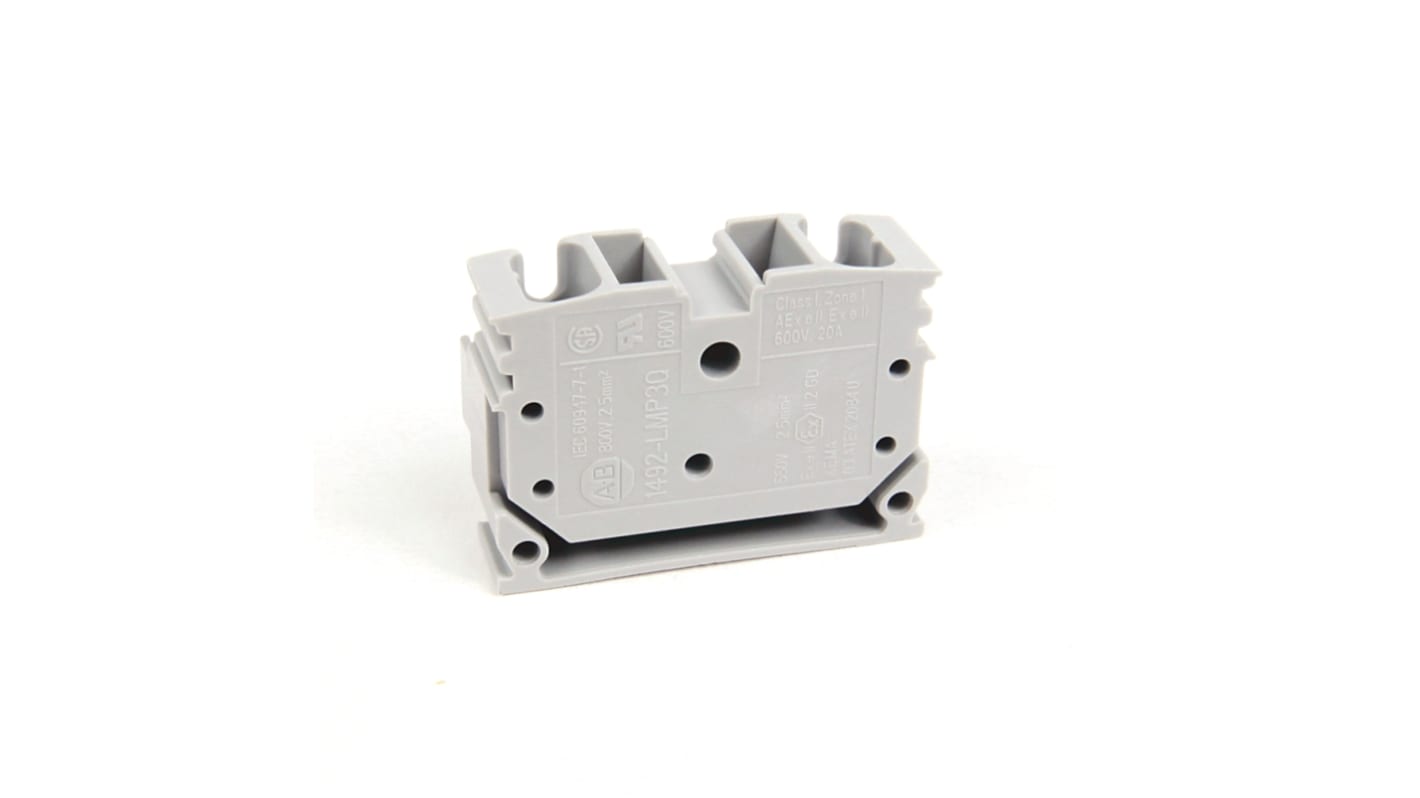 1492-LMP3Q | Rockwell Automation 1492 Series Grey DIN Rail Terminal ...
