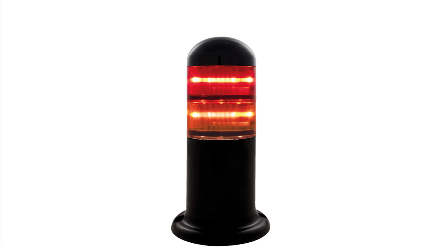 RS PRO Red/Amber Signal Tower, 2 Lights, 120 → 240 V | RS