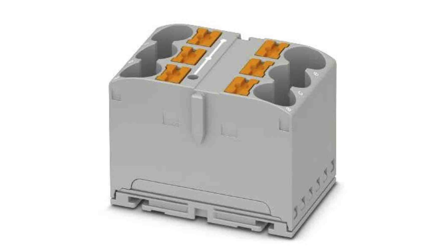1082492 | Phoenix Contact Distribution Block, 6 Way, 57A, 450 V, Grey | RS