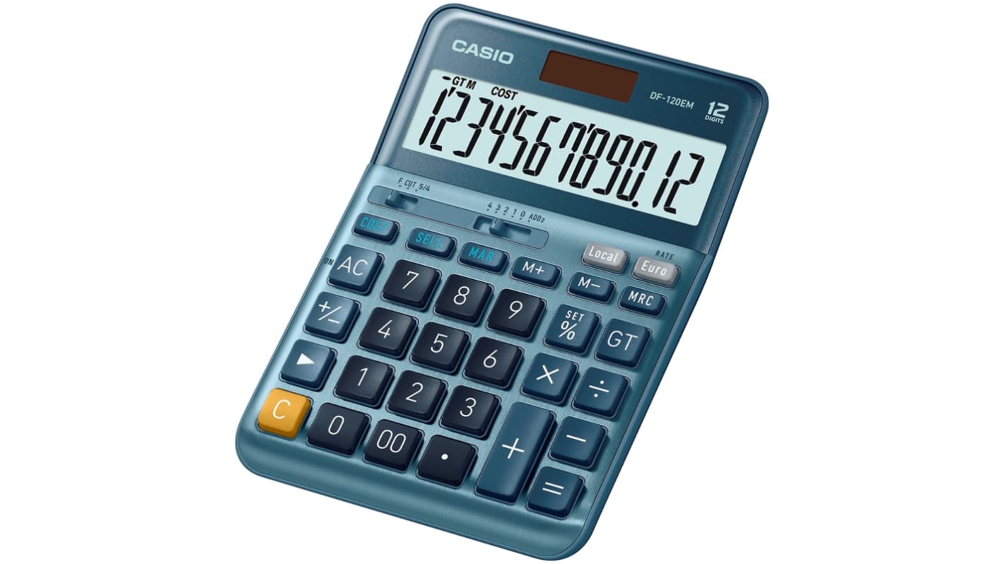 DF-120EM-W-EP | Casio Battery & Solar Powered Desktop Calculator | RS