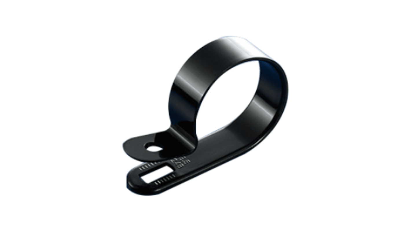 RS PRO 9.5mm Black, Nylon 66 P Clip | RS
