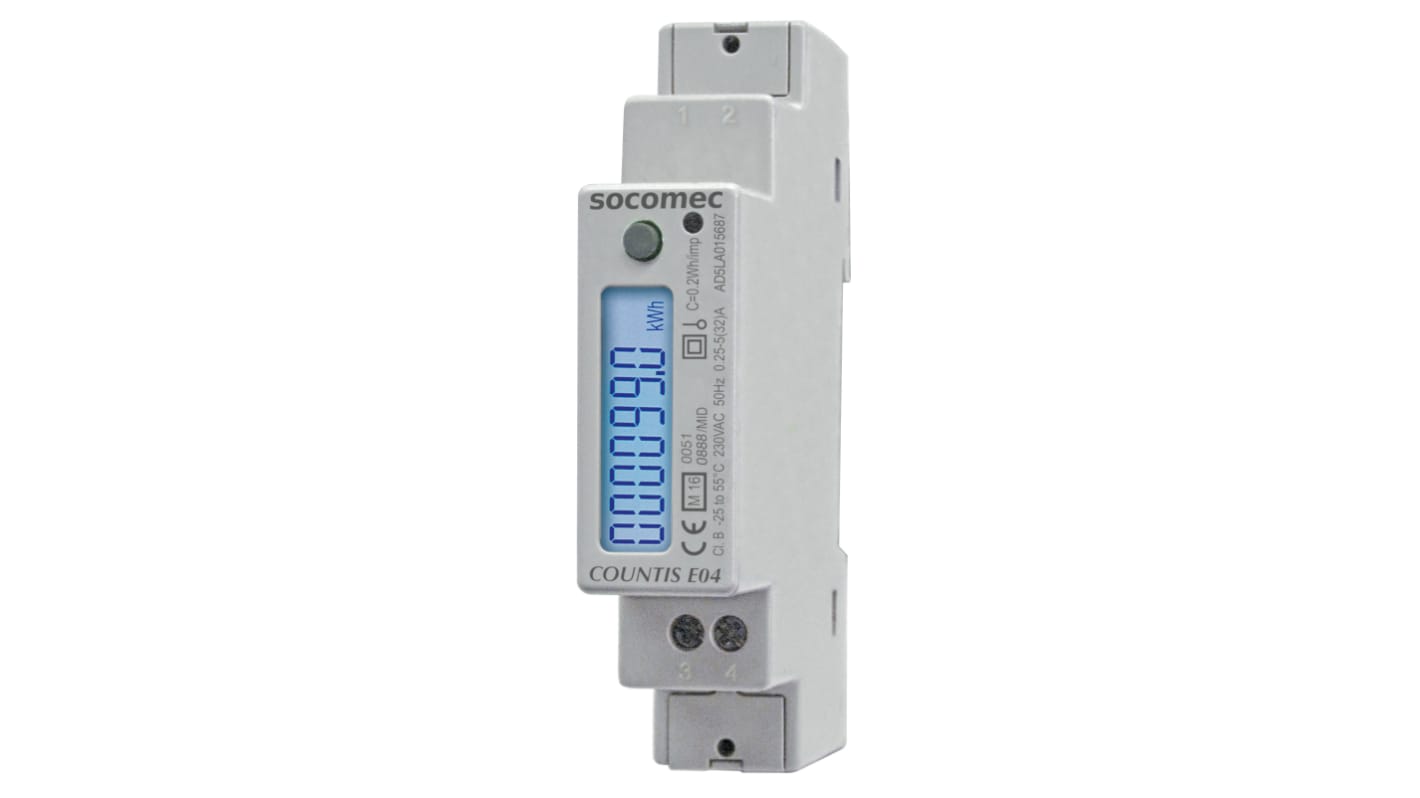 48503040 | Socomec 1 Phase LCD Energy Meter | RS