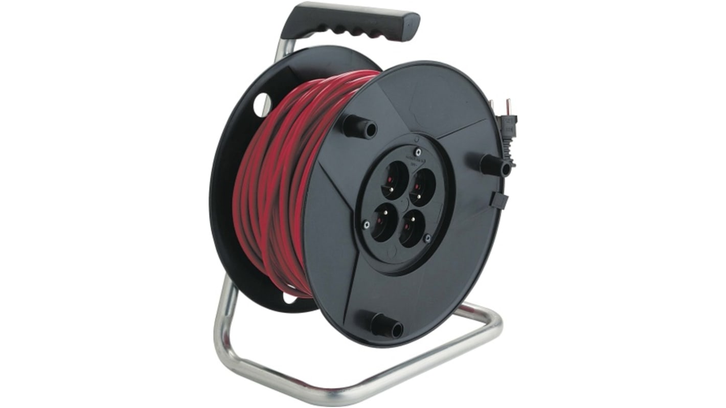 UK-25-F | SAM 25m 4 Socket Type E - French Cable Reel, 250 V | RS
