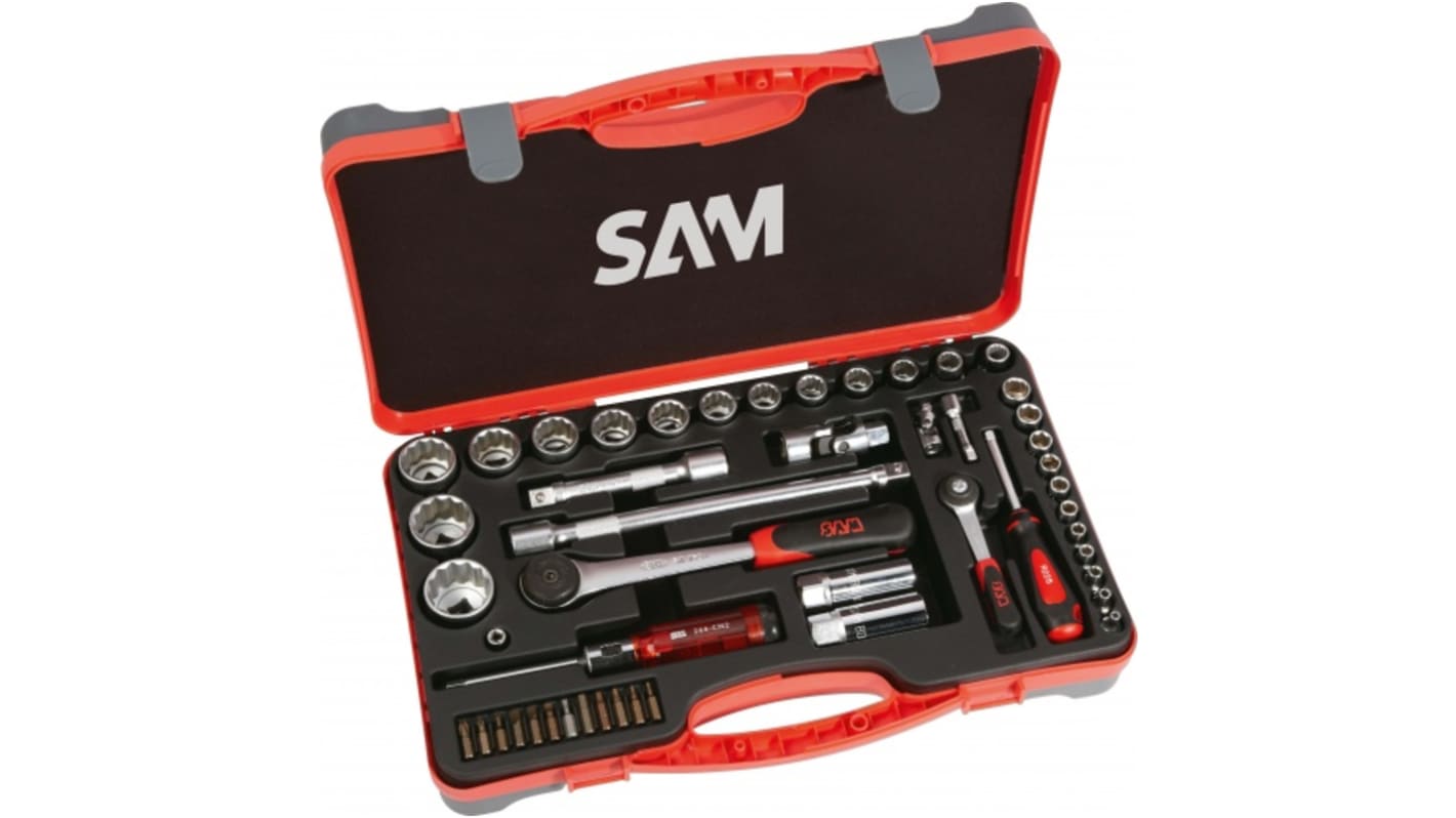 75-SS49A | SAM 49-Piece Metric 1/2 in; 1/4 in Standard Socket/Bit Set ...