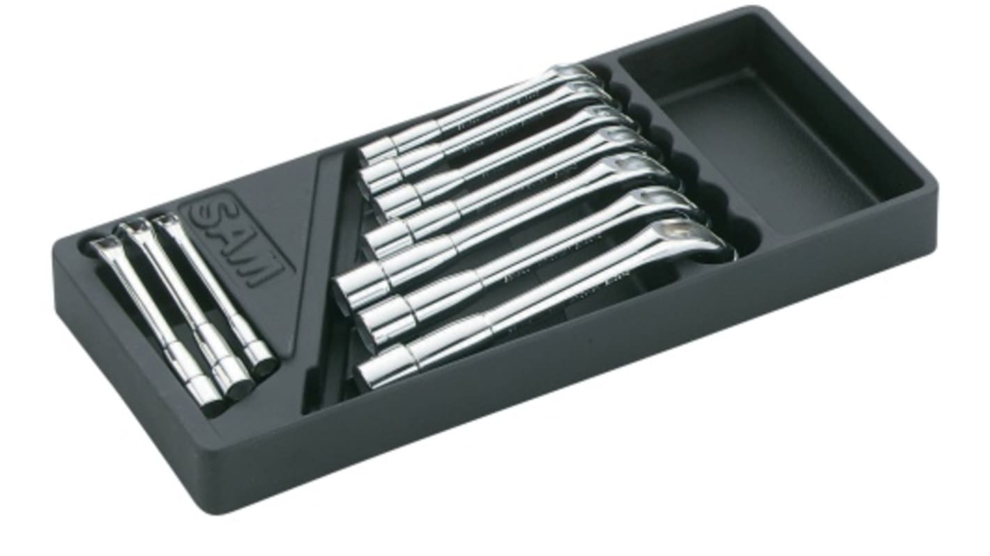 93-SDJ10M | SAM Hex Tubular Box Spanner Set, 10 Pieces, 8 → 21 mm Tip | RS