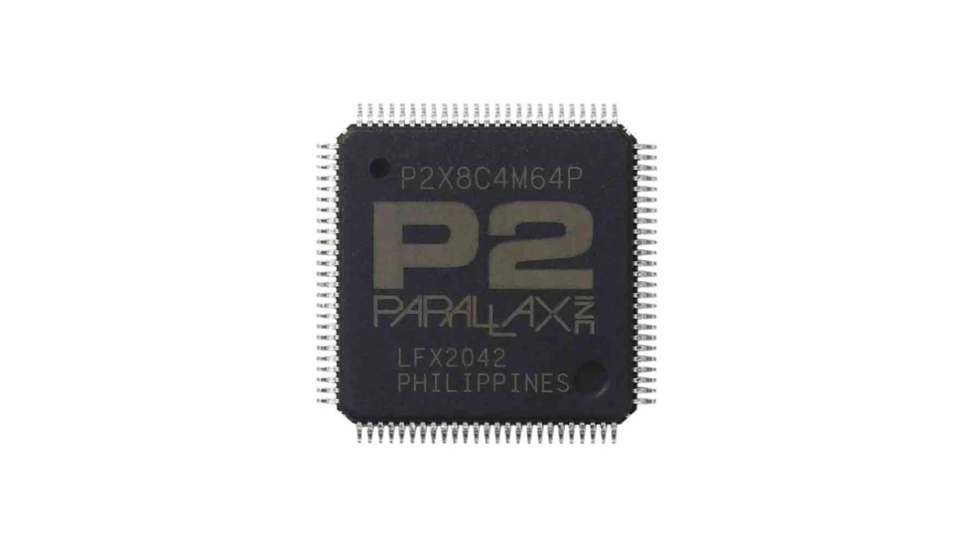 Parallax Inc P2X8C4M64P, 32bit Microcontroller MCU, Propeller, 25MHz ...