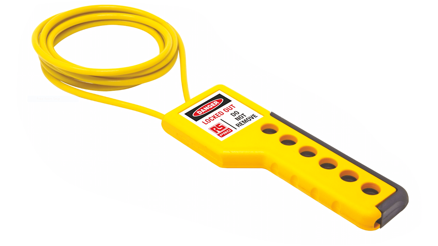 RS PRO Black, Yellow 1-Lock PVC Cable Lock, 4mm Shackle | RS
