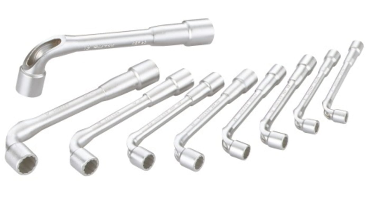 93-SDJ9 | SAM Hex Tubular Box Spanner Set, 9 Pieces, 8 → 19 mm Tip | RS