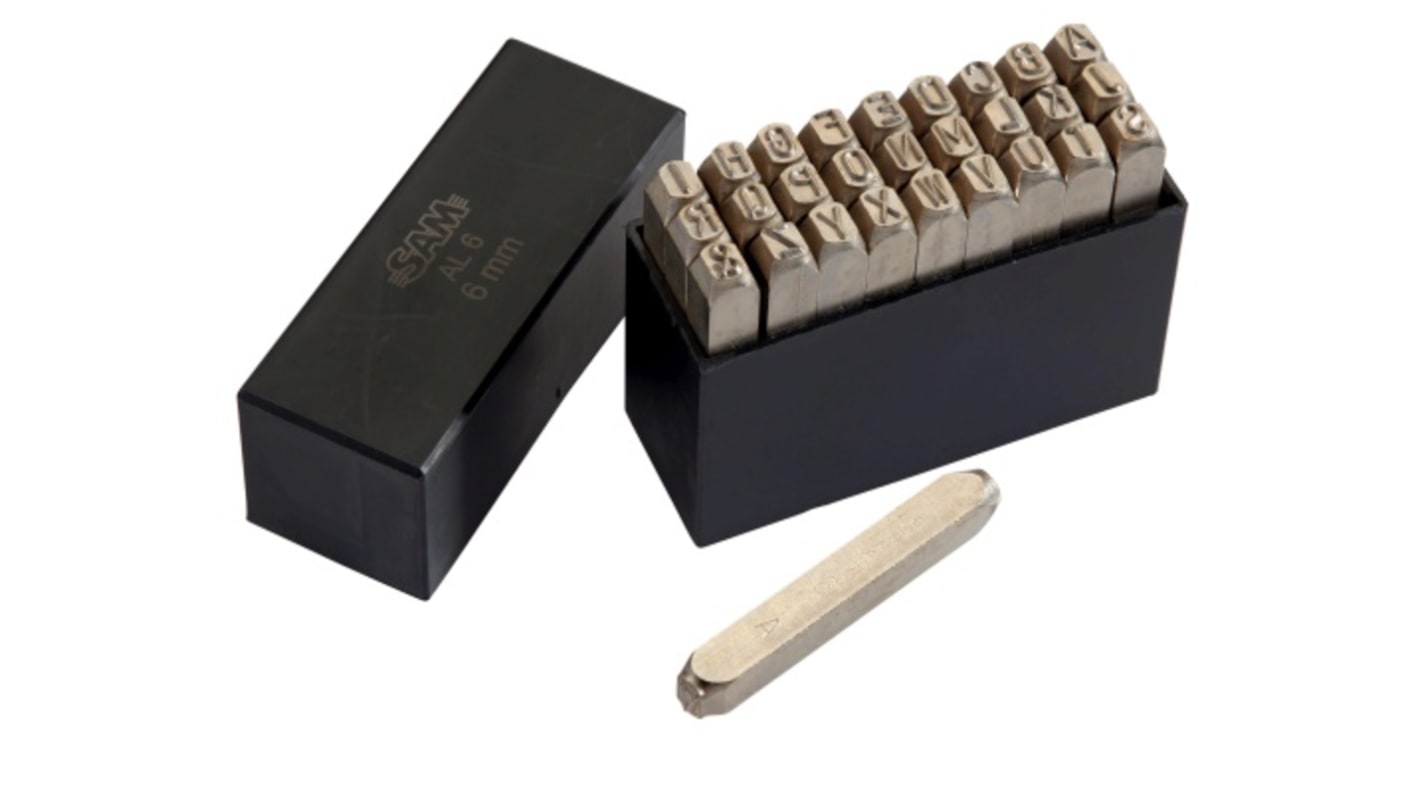 AL-4 | SAM 4mm x 25 Piece Engraving Letter Punch Set, (Letters: A → Z) | RS