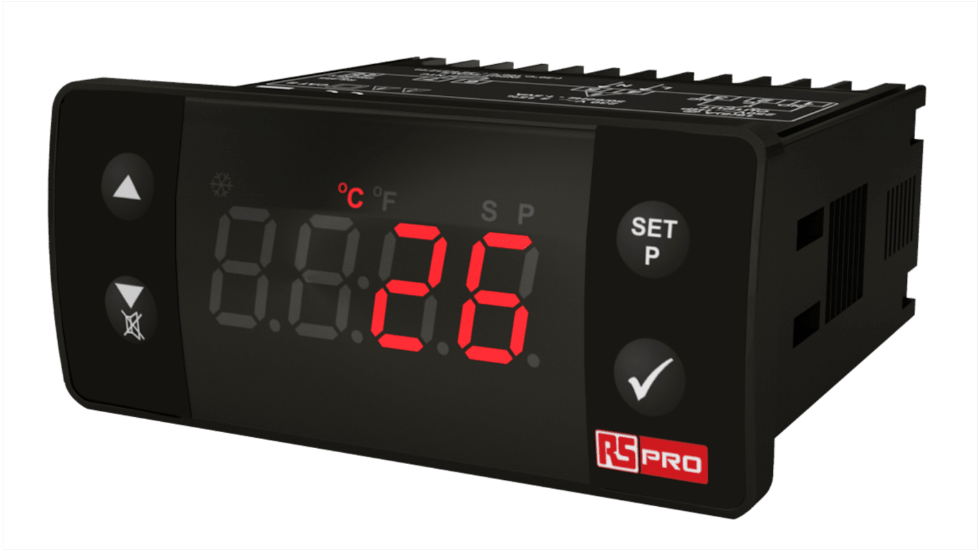 RS PRO Panel Mount On/Off Temperature Controller, 77 x 35mm 1 Input, 1 ...