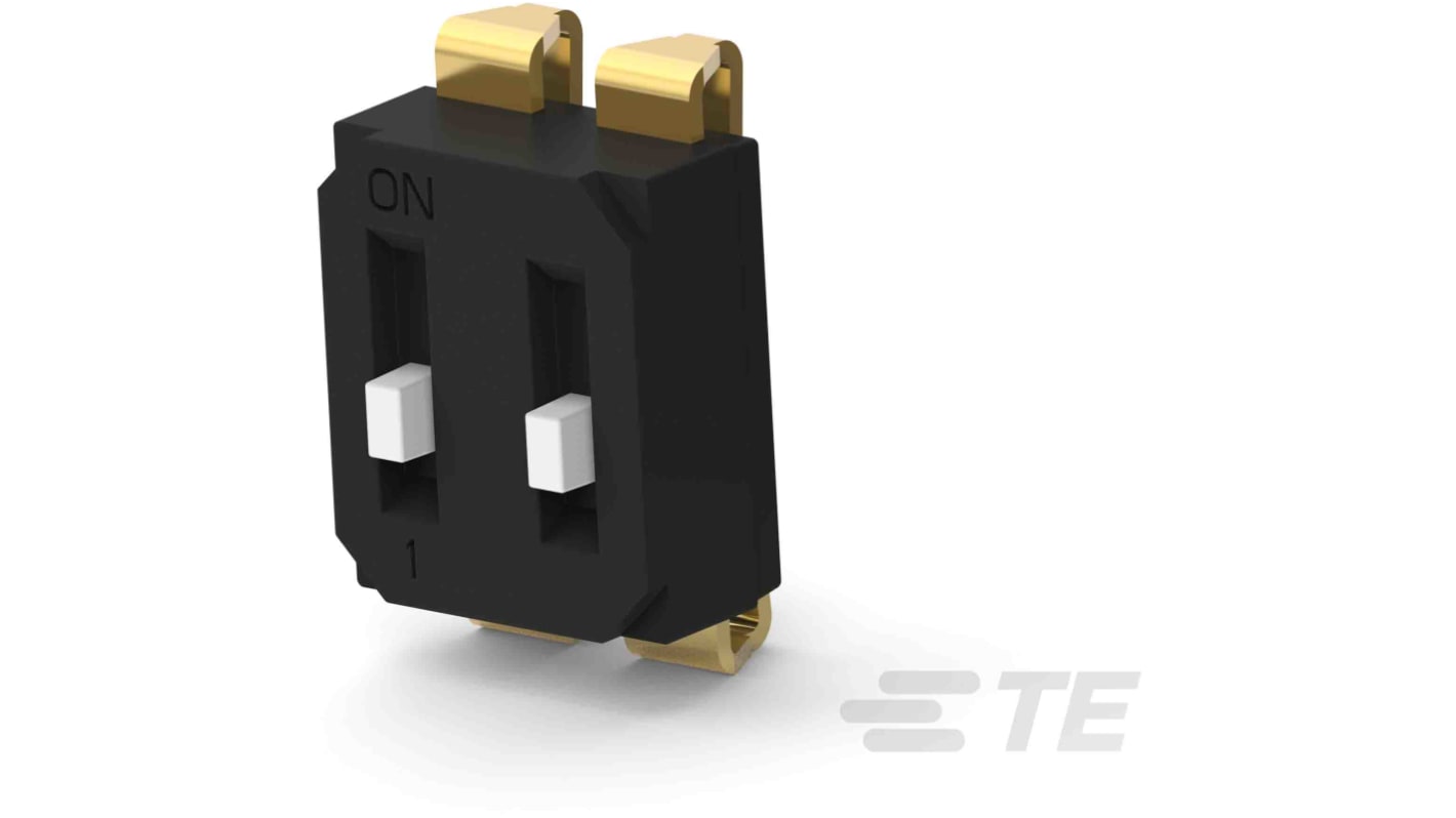 EDS02SNNNTR04Q | TE Connectivity 2 Way Surface Mount DIP Switch SPST, Raised Actuator | RS