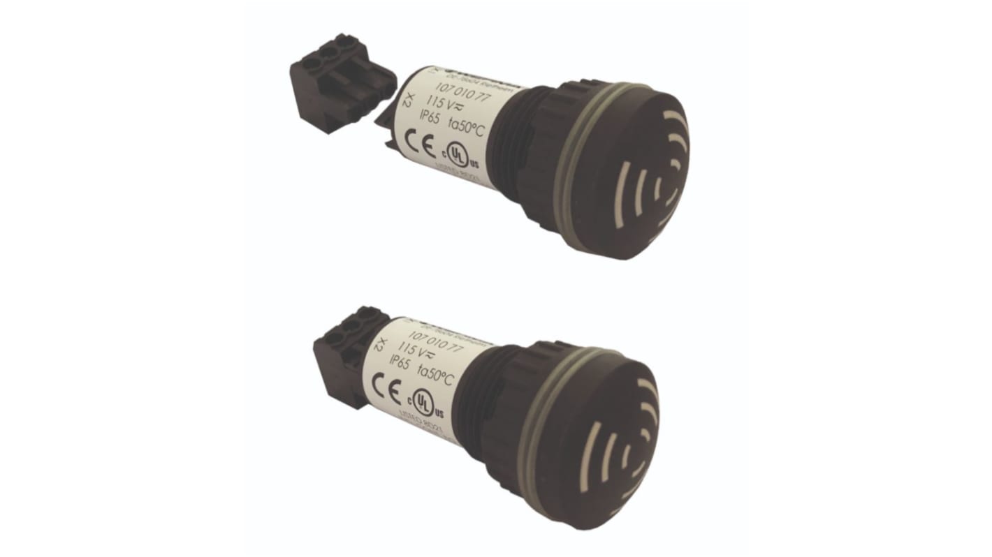 107.000.60 | Werma 60dB Screw Mount Continuous Buzzer, 28 (Dia.) x 61mm, 115V ac Min, 230V ac ...