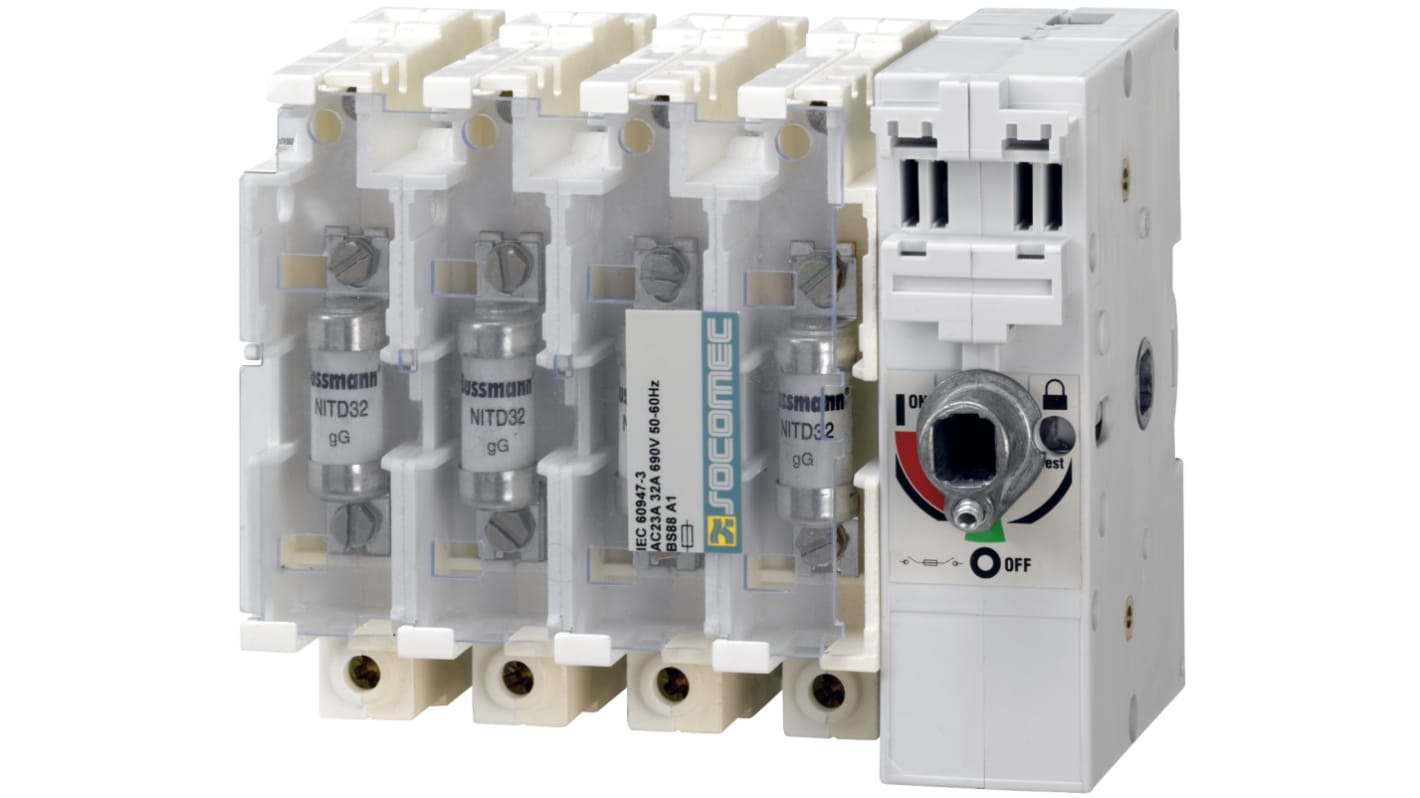38316016 | Socomec Fuse Switch Disconnector, 4 Pole, 160A Max Current | RS