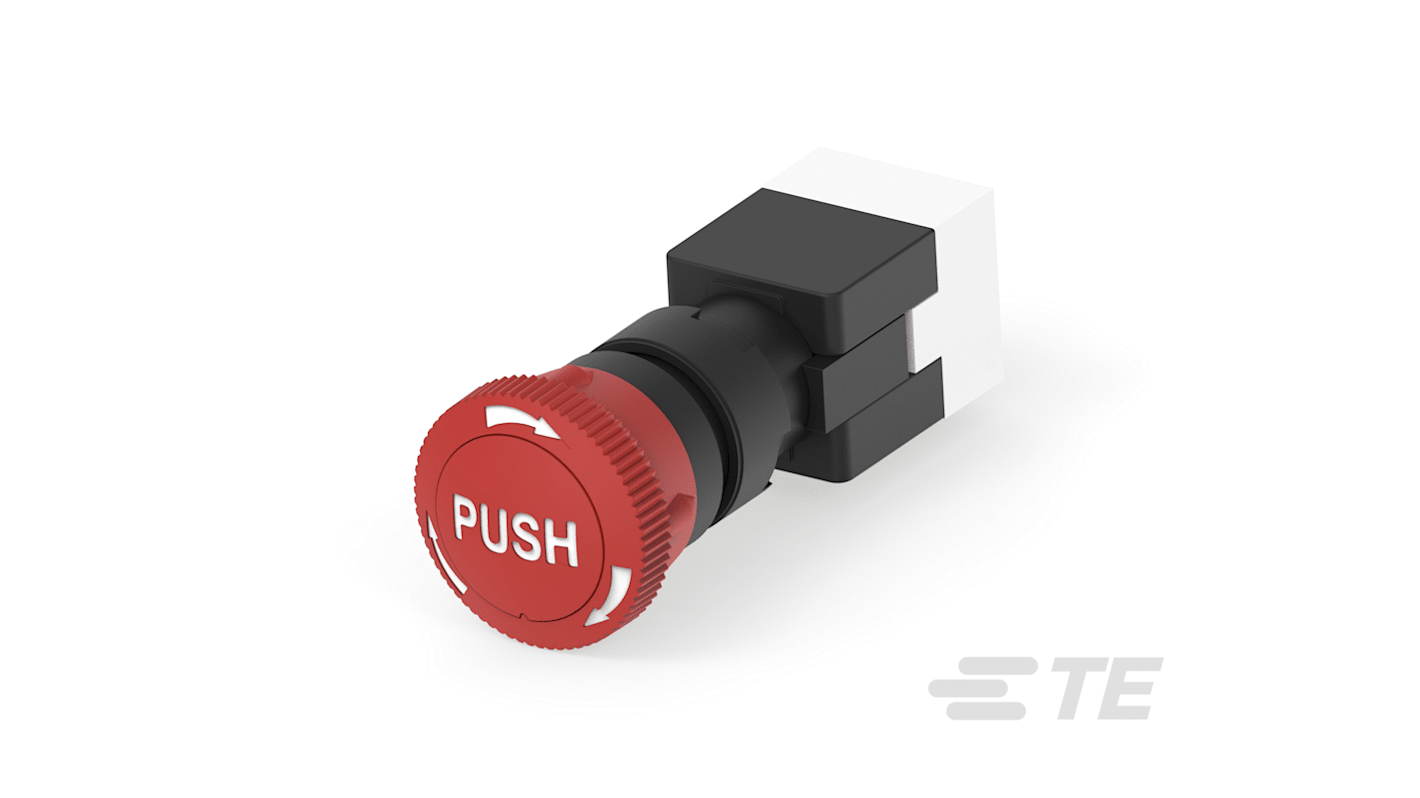PBES16N40R | TE Connectivity Twist Release Emergency Stop Push Button ...
