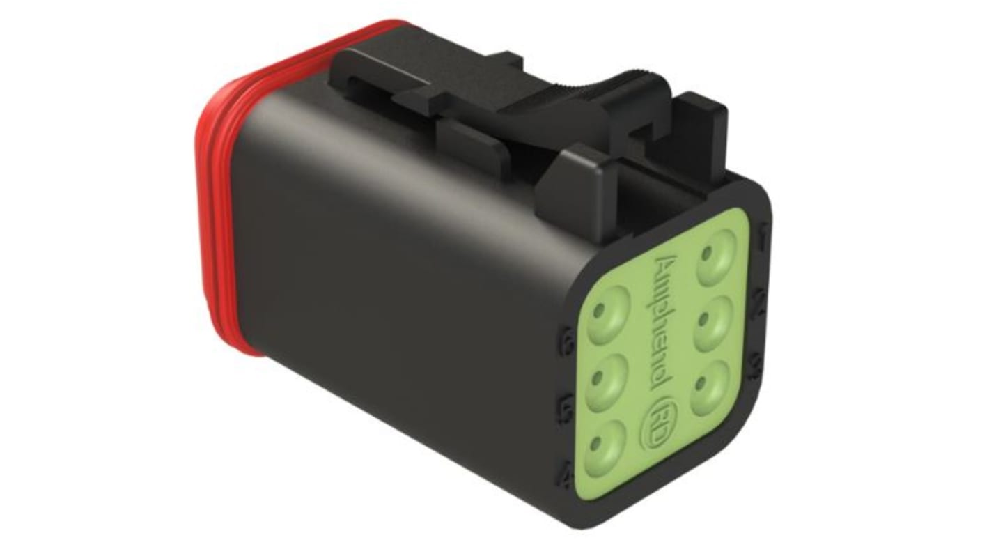 AT06-6S-RD01BLK | Amphenol Industrial, AT Cable connector Socket 6 Way, Crimp Termination | RS