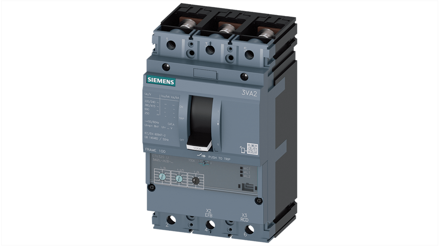 3VA2010-7HL32-0AA0 | Siemens SENTRON 3VA2 MCB, 3P, 100A | RS 3VA2010-7HL32-0AA0 | Siemens SENTRON 3VA2 MCB, 3P, 100A | RS