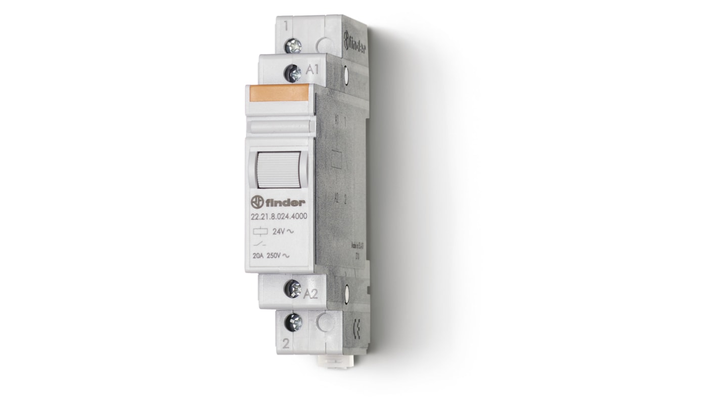 22.21.8.012.4000 | Finder DIN Rail Non-Latching Relay, 12V ac Coil, 20A ...