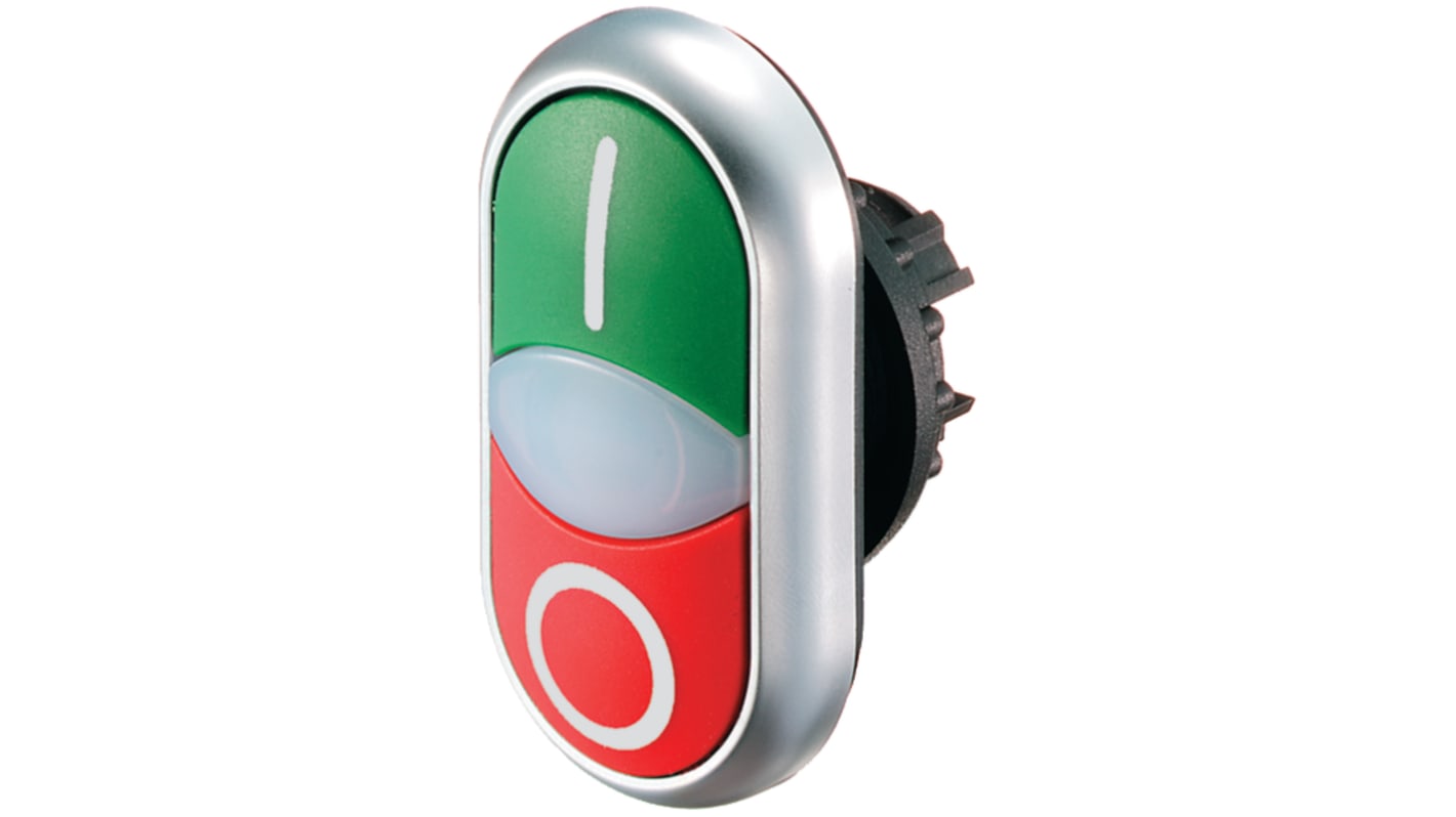 216700 M22-DDL-GR-X1/X0 | Eaton M22 Series Green, Red Momentary Push Button, 22.5mm Cutout | RS
