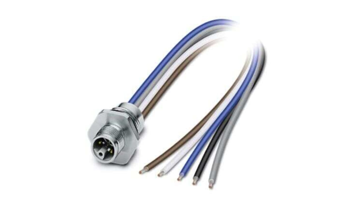 1425627 | Phoenix Contact, 1425 IP67 Rear Mount 5P Power Connector Plug ...
