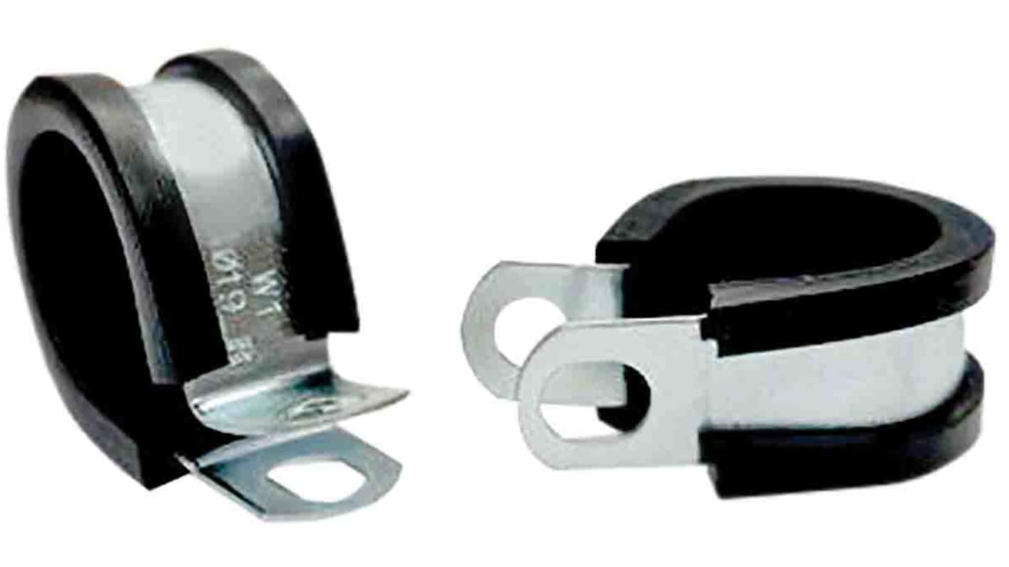 RS PRO 13mm Black, Steel P Clip | RS