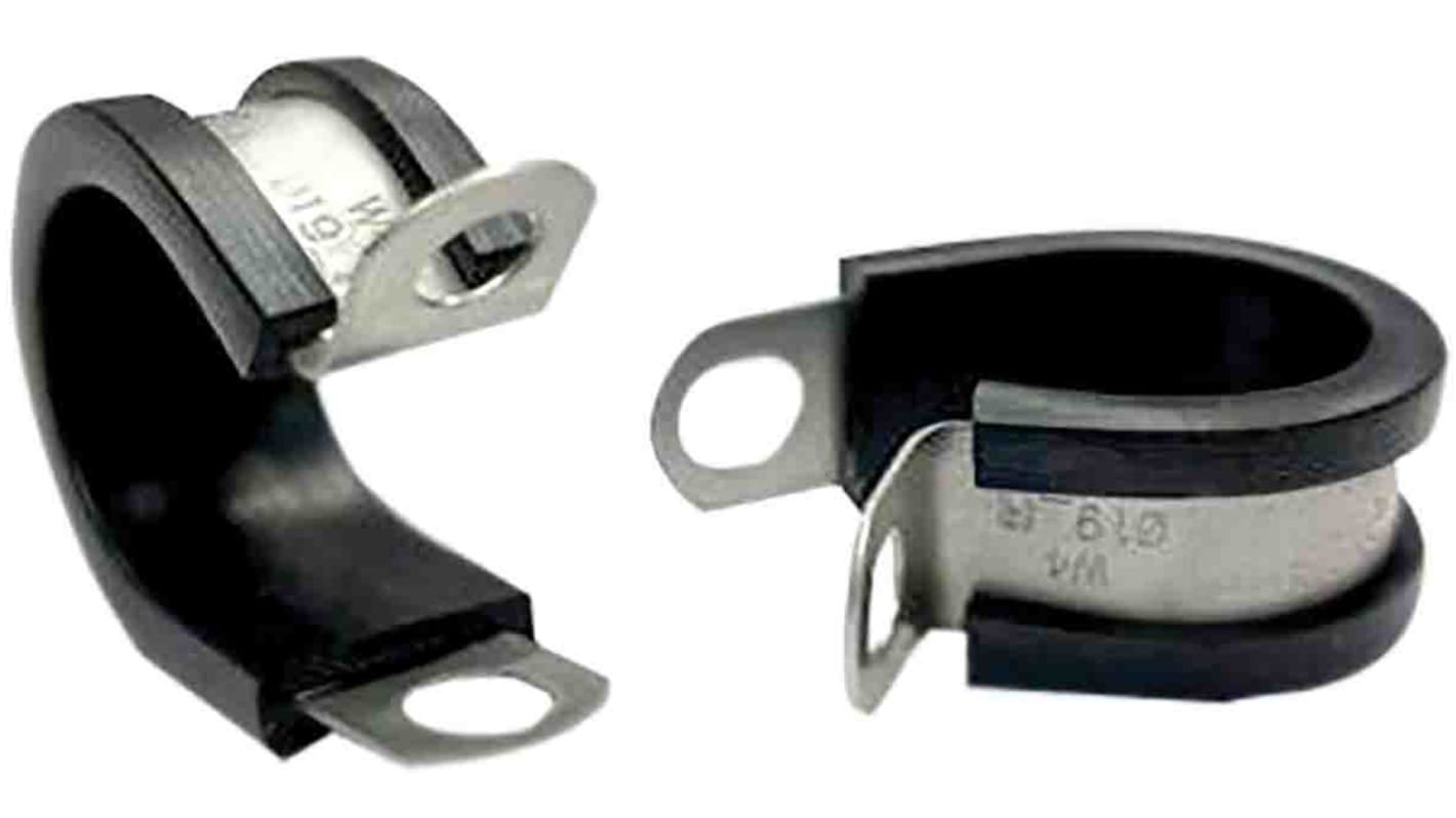 RS PRO 18mm Black, Stainless Steel P Clip | RS