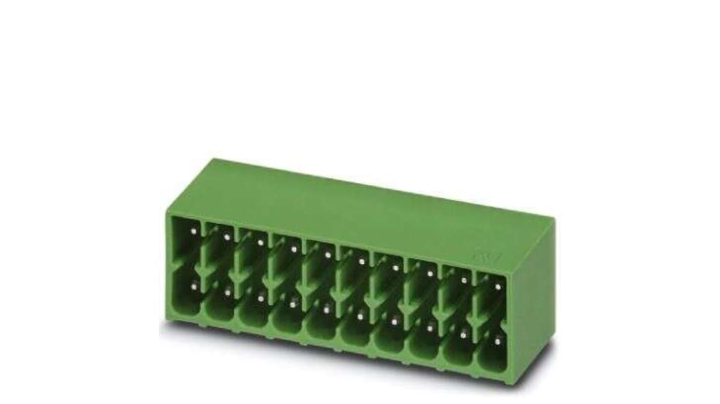 1053814 | Phoenix Contact 3.5mm Pitch 7 Way Right Angle Pluggable Terminal Block, Header ...