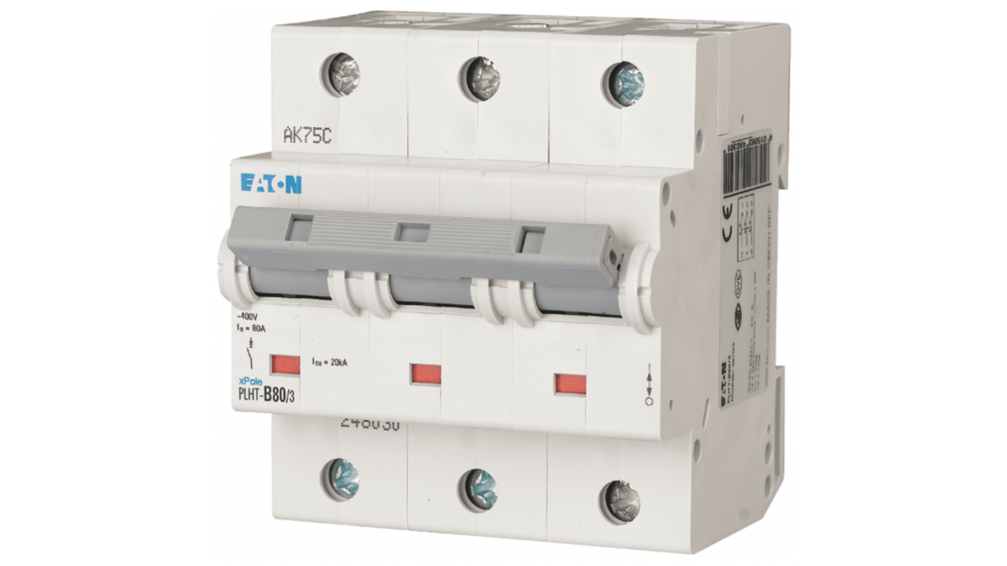 248039 PLHT-C80/3 | Eaton PLHT MCB, 3P, 80A Curve C | RS