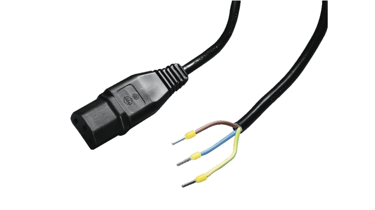 6450060 | Rittal IEC C13 Unterminated Power Cord, 1.5m | RS