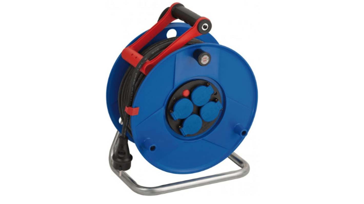 1208344 | brennenstuhl 40m 4 Socket CEE Cable Reel, IP44 | RS