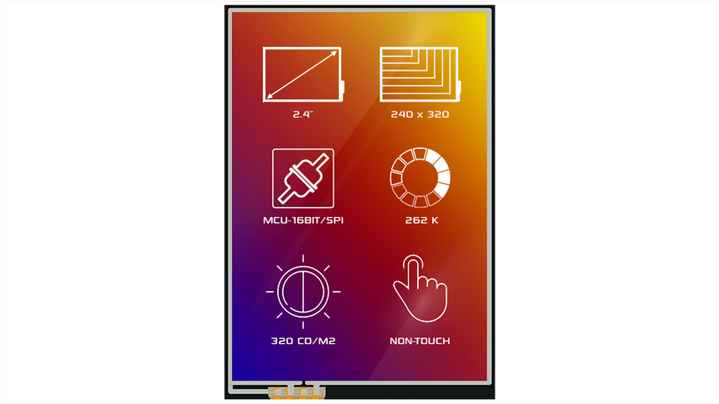 4D Systems 4DLCD-24320240-IPS TFT TFT LCD Display, 2.4in, 240 x ...