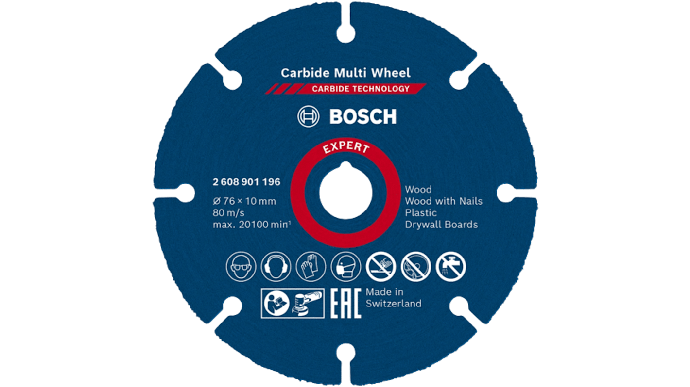 2608901196 | Bosch Expert Carbide Cutting Disc, 76mm x 1mm Thick, 1 in ...