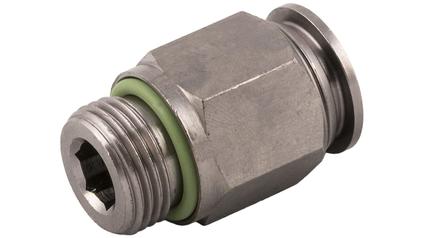 RS PRO Nickel Plated Brass Male Pneumatic Straight Threaded-to-Tube ...