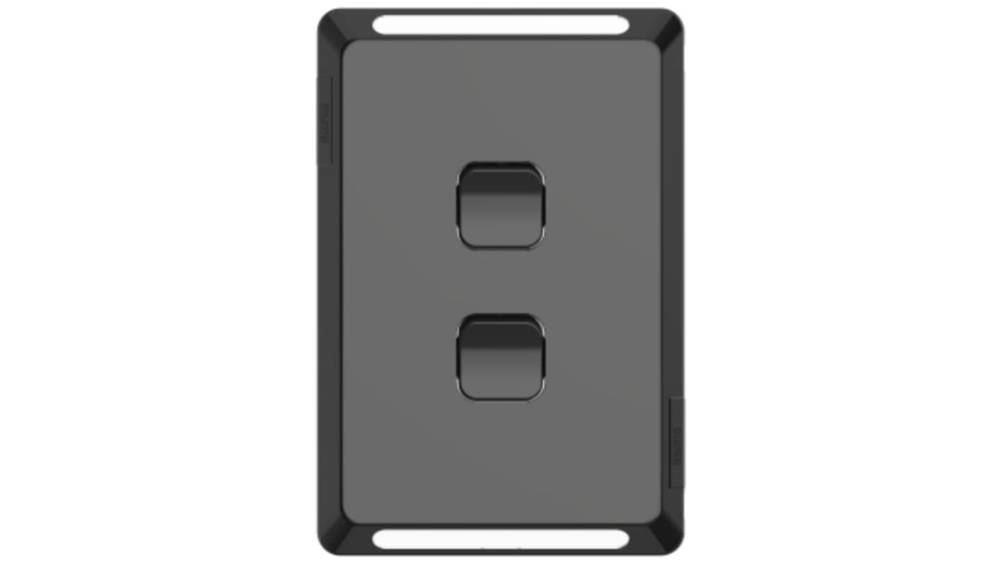 P3042C-BK | Clipsal Electrical Black 2 Gang Frame | RS