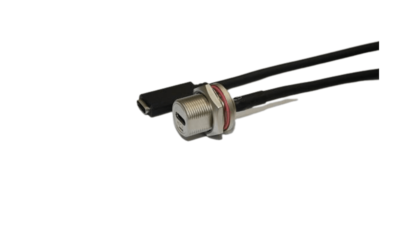 RS PRO Straight, Panel Mount, Socket Type C 3.1 IP68 USB C Connector | RS