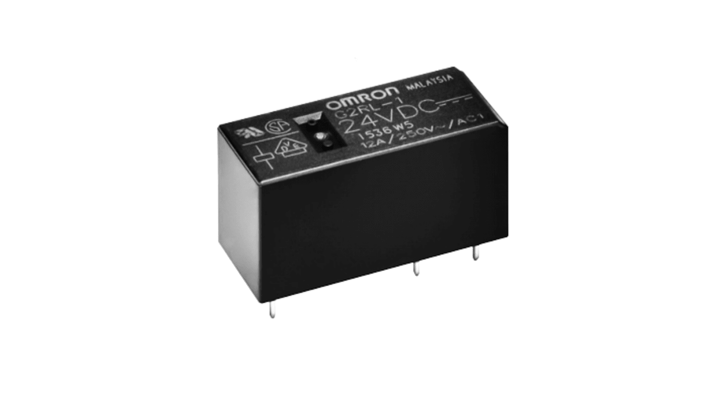 G2RL-1-PW1 DC12 | Omron PCB Mount Non-Latching Relay, 12V dc Coil, 12A Switching Current, SPDT | RS