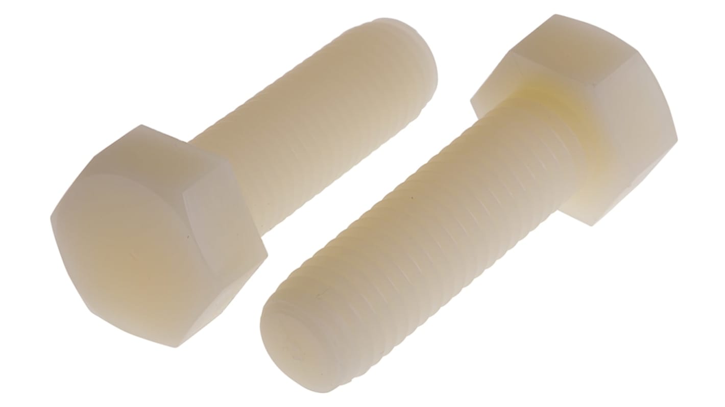 RS PRO Plain Nylon, Hex Bolt, M12 x 40mm | RS