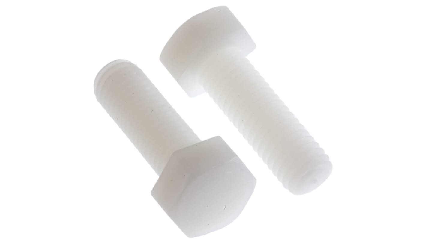 RS PRO Plain Nylon, Hex Bolt, M8 x 25mm | RS