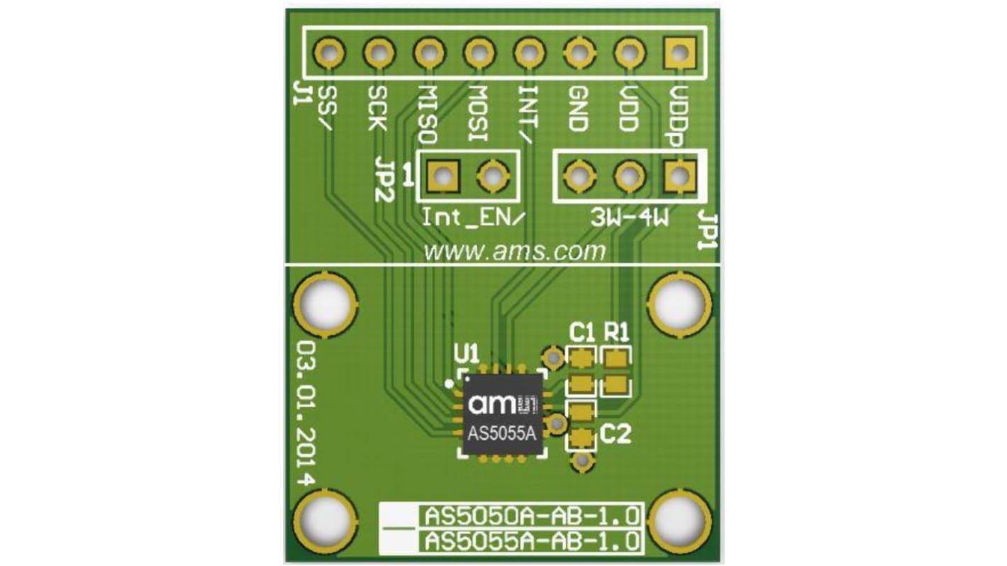 ams OSRAM AS5055A-QF_EK_AB Rotary Angle Sensor Adapter Board for ...