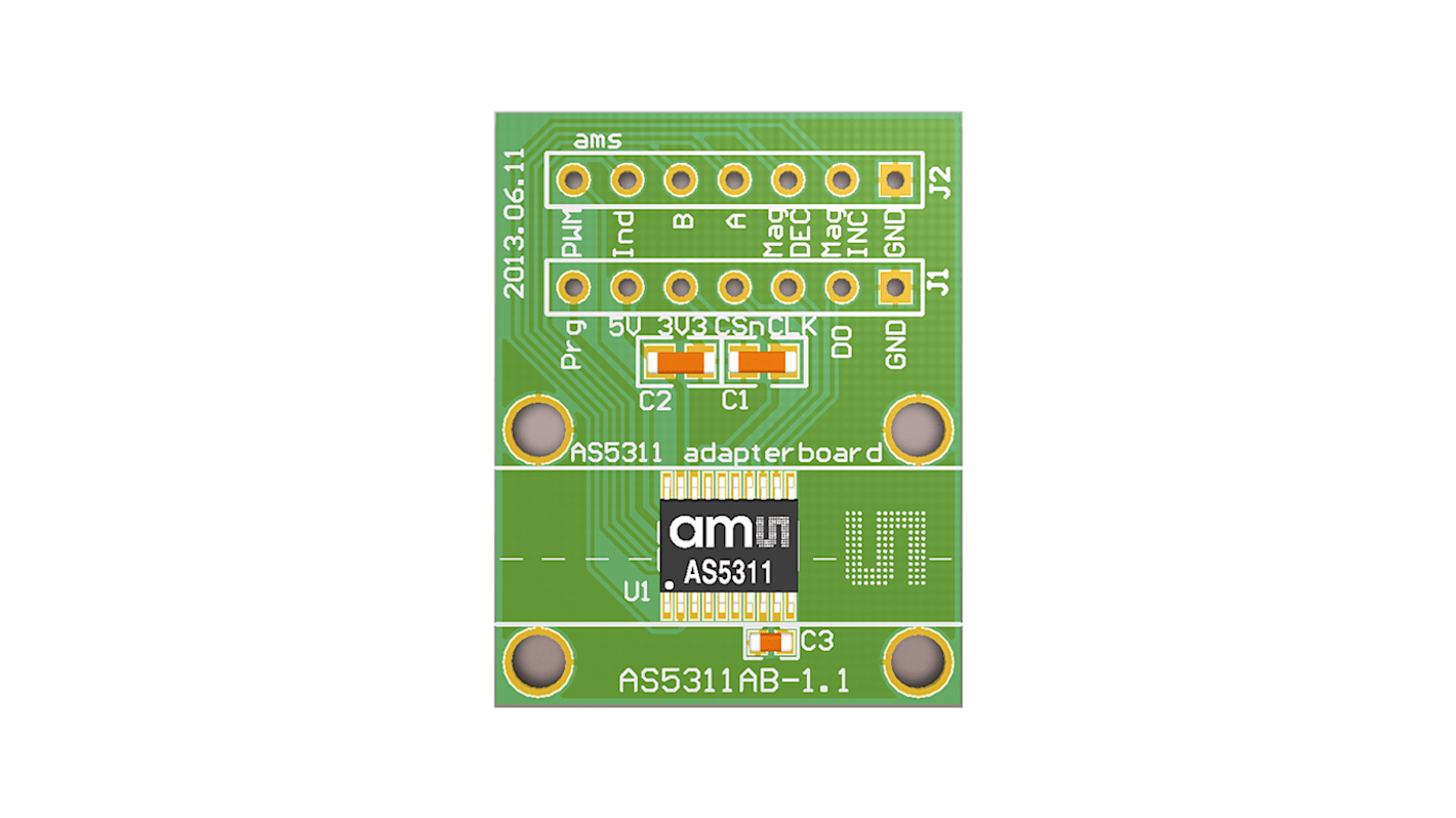 ams OSRAM AS5311-TS_EK_AB Position Sensor Adapter Board for AS5311 ...
