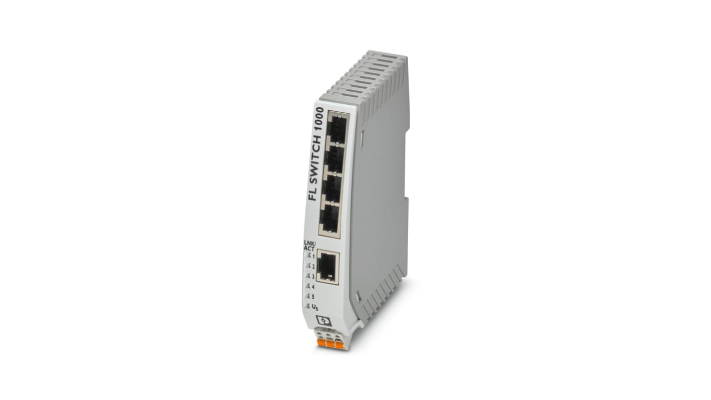 1085039 | Phoenix Contact FL SWITCH 1000 Series DIN Rail Mount Ethernet ...