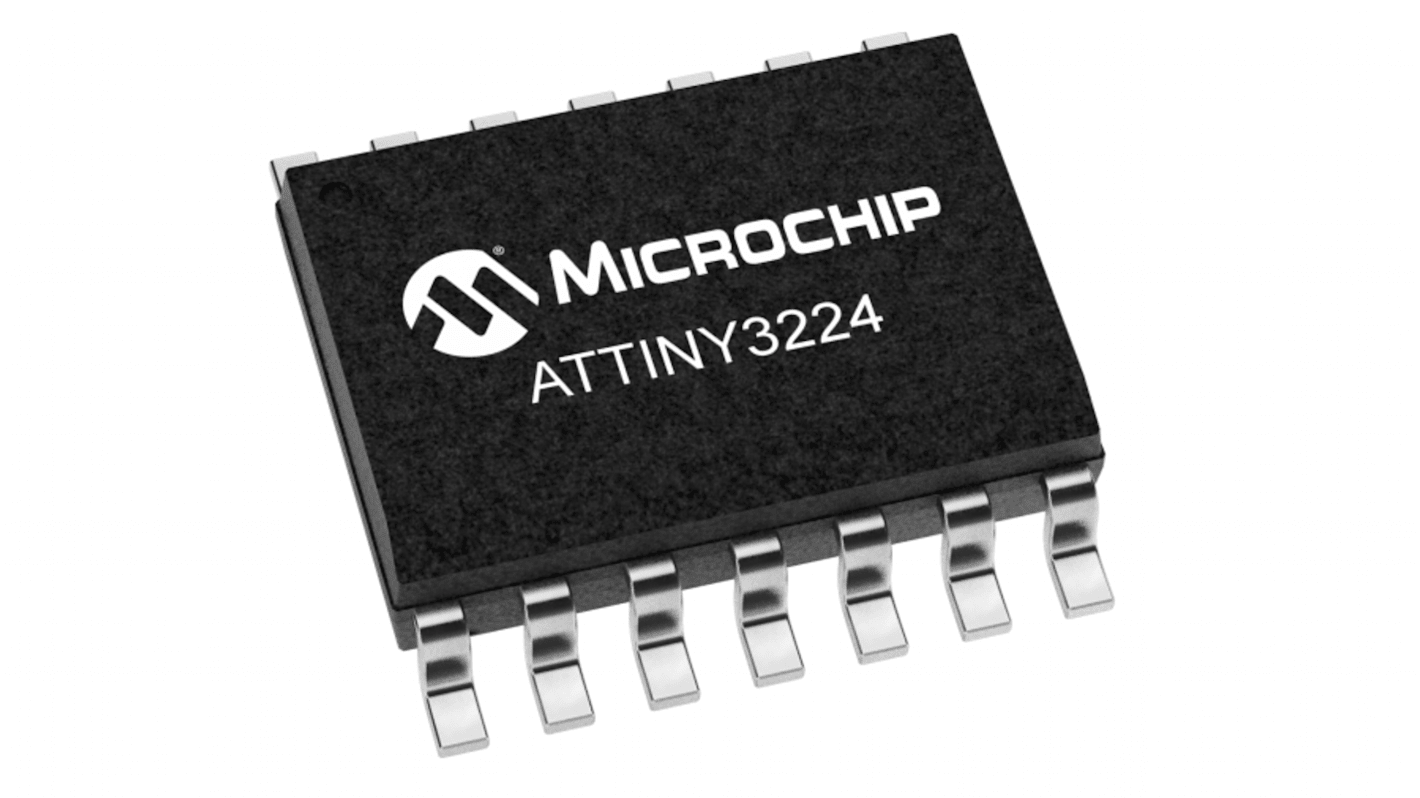 Microchip ATTINY3224-SSU AVR CPU Microcontroller, AVR, 20MHz, 32 kB Flash, 14-Pin SOIC | RS